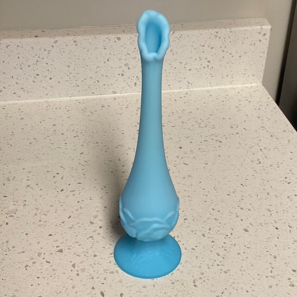 Fenton | Accents | Fenton Frosted Blue Glass Water Lily Bud Vase | Poshmark